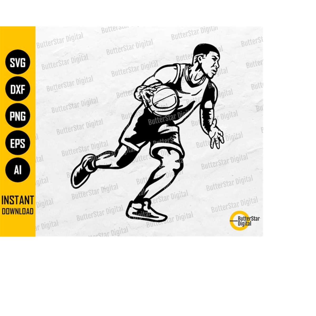Dribbling Basketball Player SVG | Sport Game Dunk Shoot Jam | Inspire ...