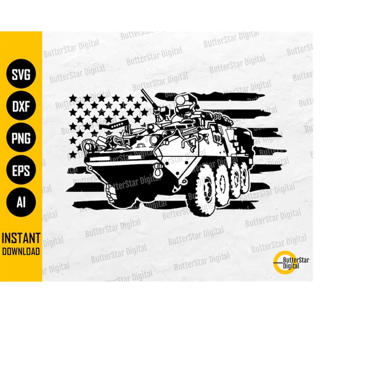 US Military Stryker Svg | United States Army Truck Svg | USA - Inspire ...