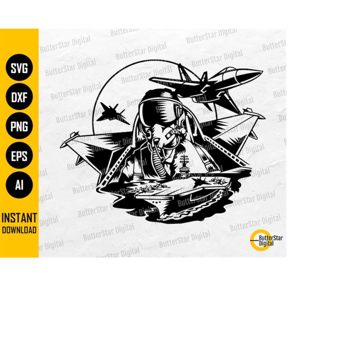 Fighter Pilot SVG | Aircraft Carrier SVG | Navy Decal T-Shir | Inspire ...