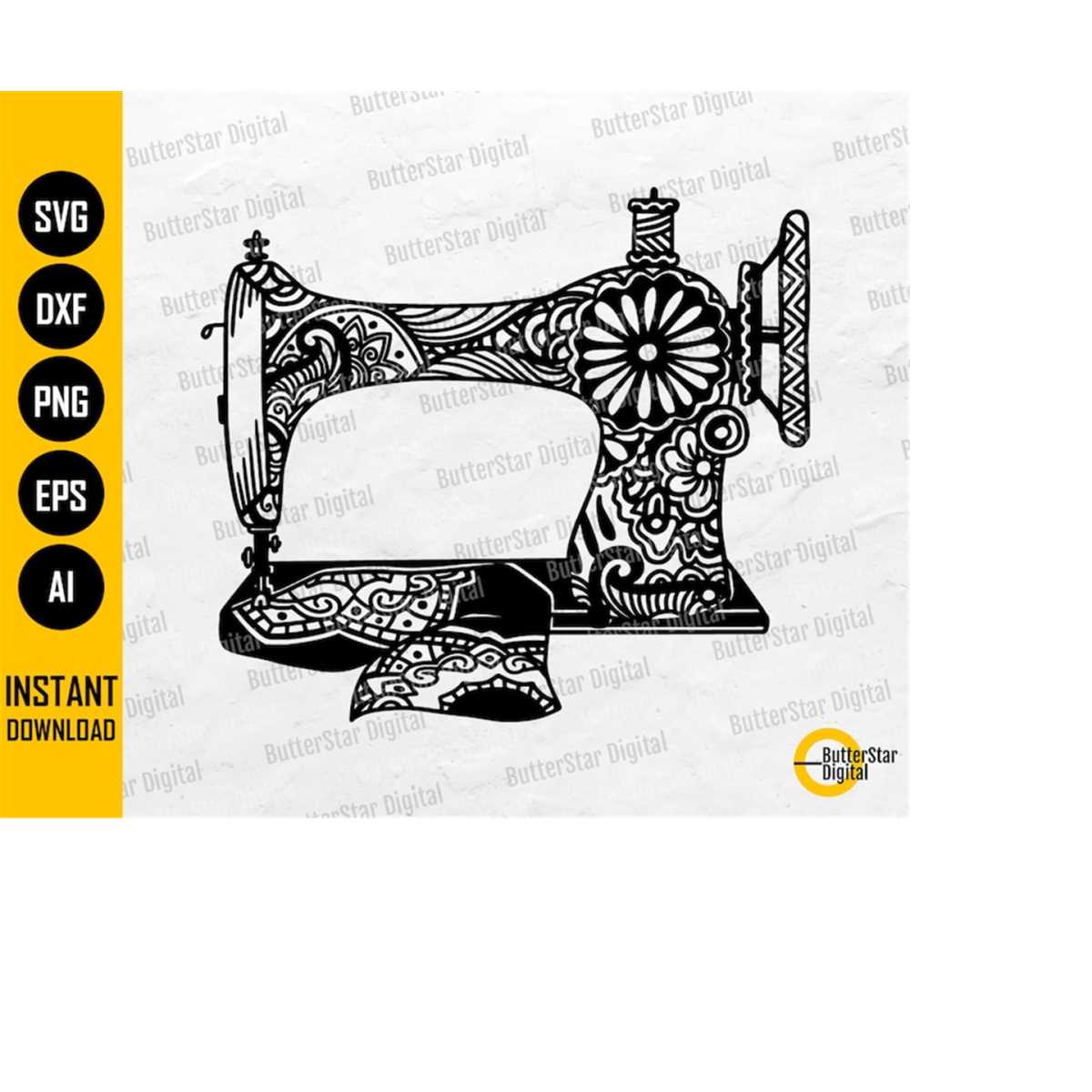 Floral Sewing Machine SVG | Mandala SVG | Zentangle SVG | Cr - Inspire ...