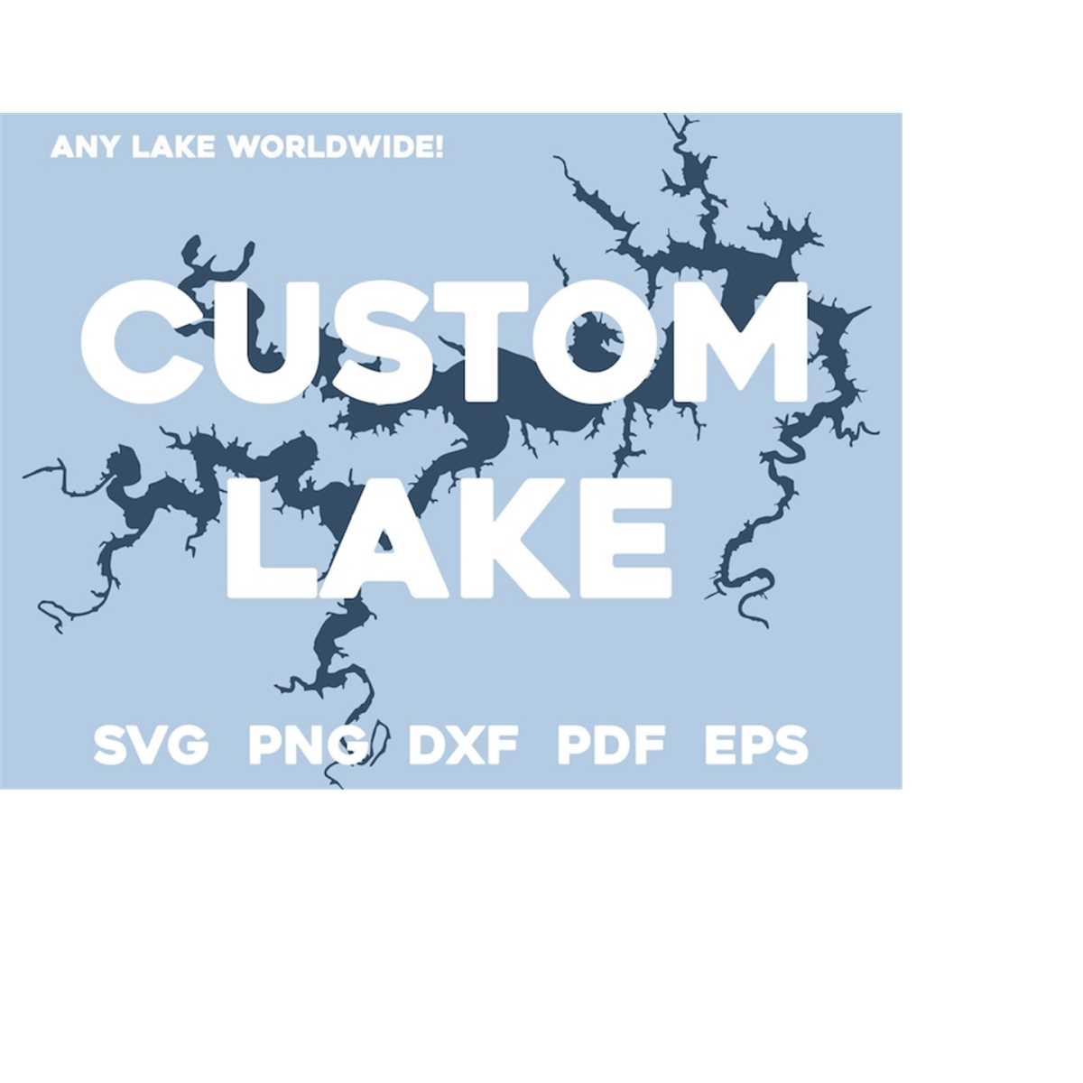 CUSTOM Lake Map Shape Silhouette svg png dxf pdf eps vector - Inspire ...