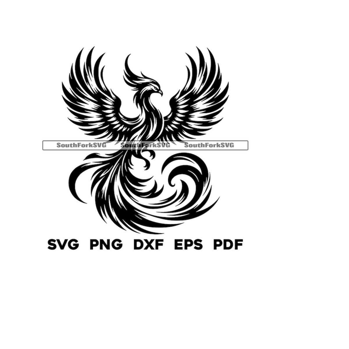 Simple Phoenix Bird Design | svg png dxf eps pdf | vector gr - Inspire ...