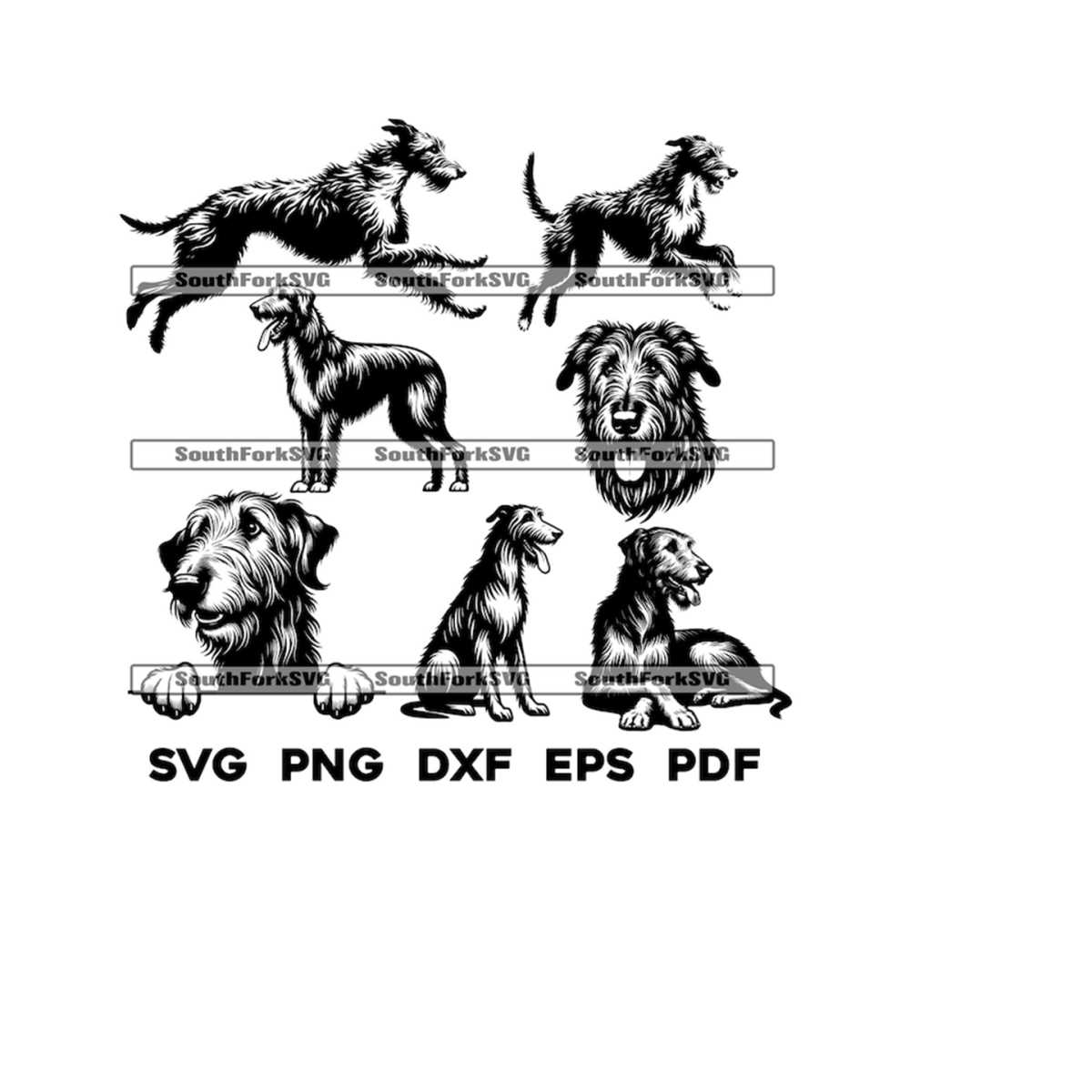 Irish Wolfhound Dog Breed Bundle | svg png dxf eps pdf | vec | Inspire ...