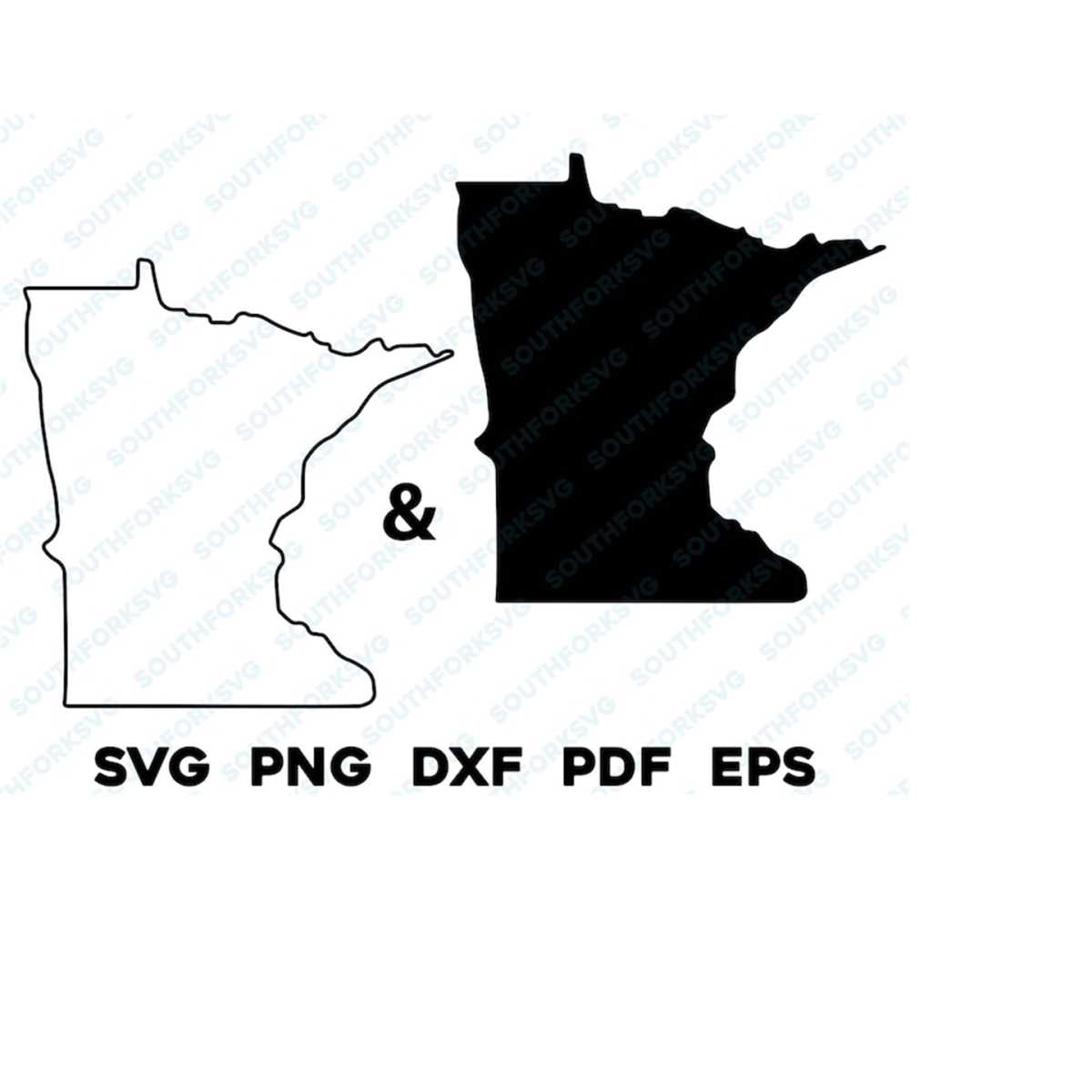 Simple Minnesota State Silhouette & Outline Shapes svg png d | Inspire ...
