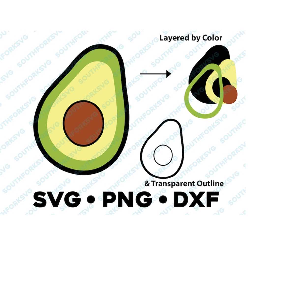 Avocado SVG PNG DXF Layered by Color Cut File Clip Art Vecto | Inspire ...