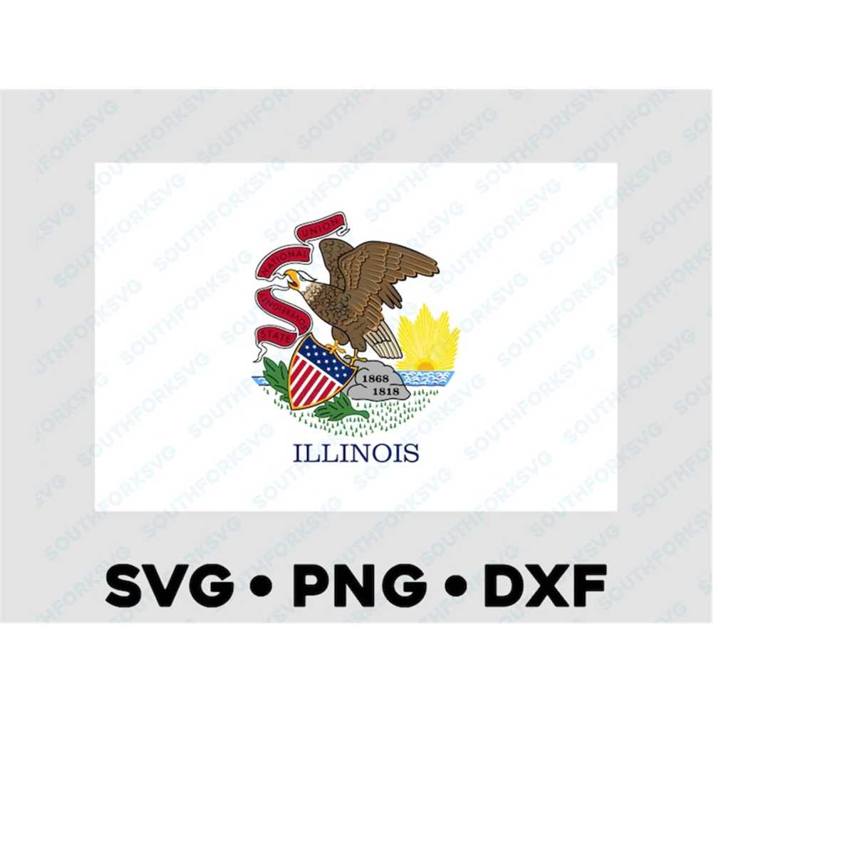 Illinois State Flag svg png dxf vector graphic design digita | Inspire ...