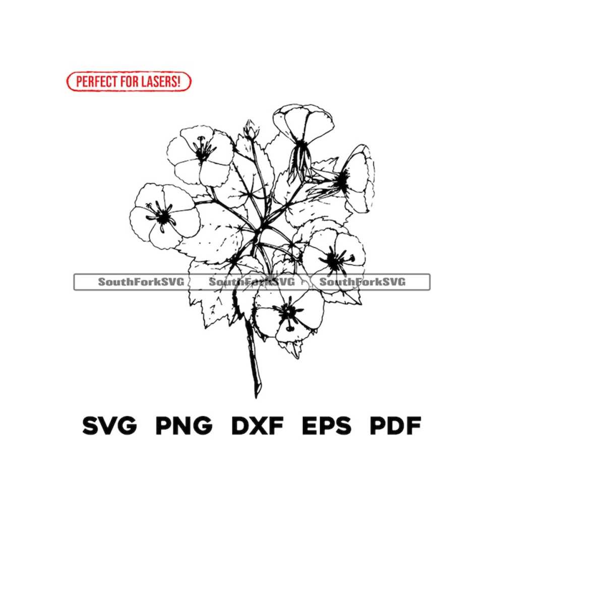 Laser Engrave Files Dombeya Flower svg png dxf eps pdf | gra | Inspire ...