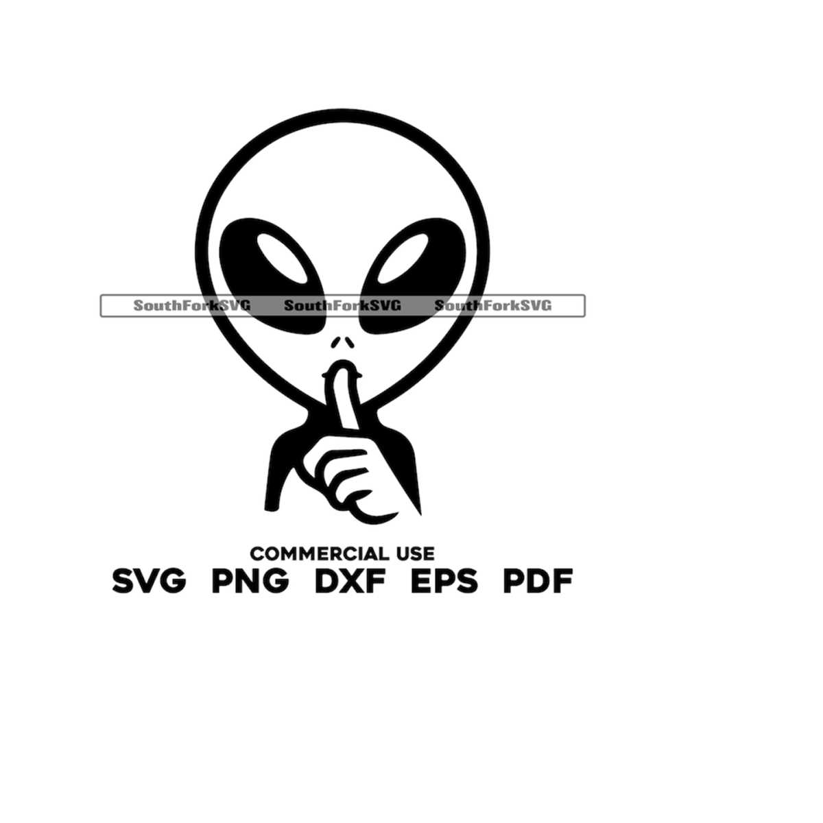 Alien Shh Secret svg png dxf pdf eps | vector graphic design - Inspire ...