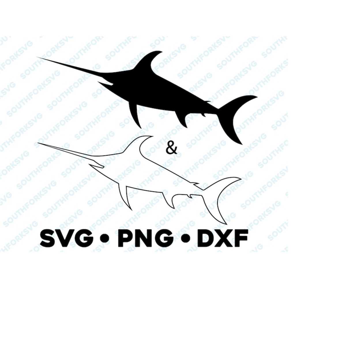 Swordfish Marlin Sailfish SVG PNG DXF vector transparent gra | Inspire ...