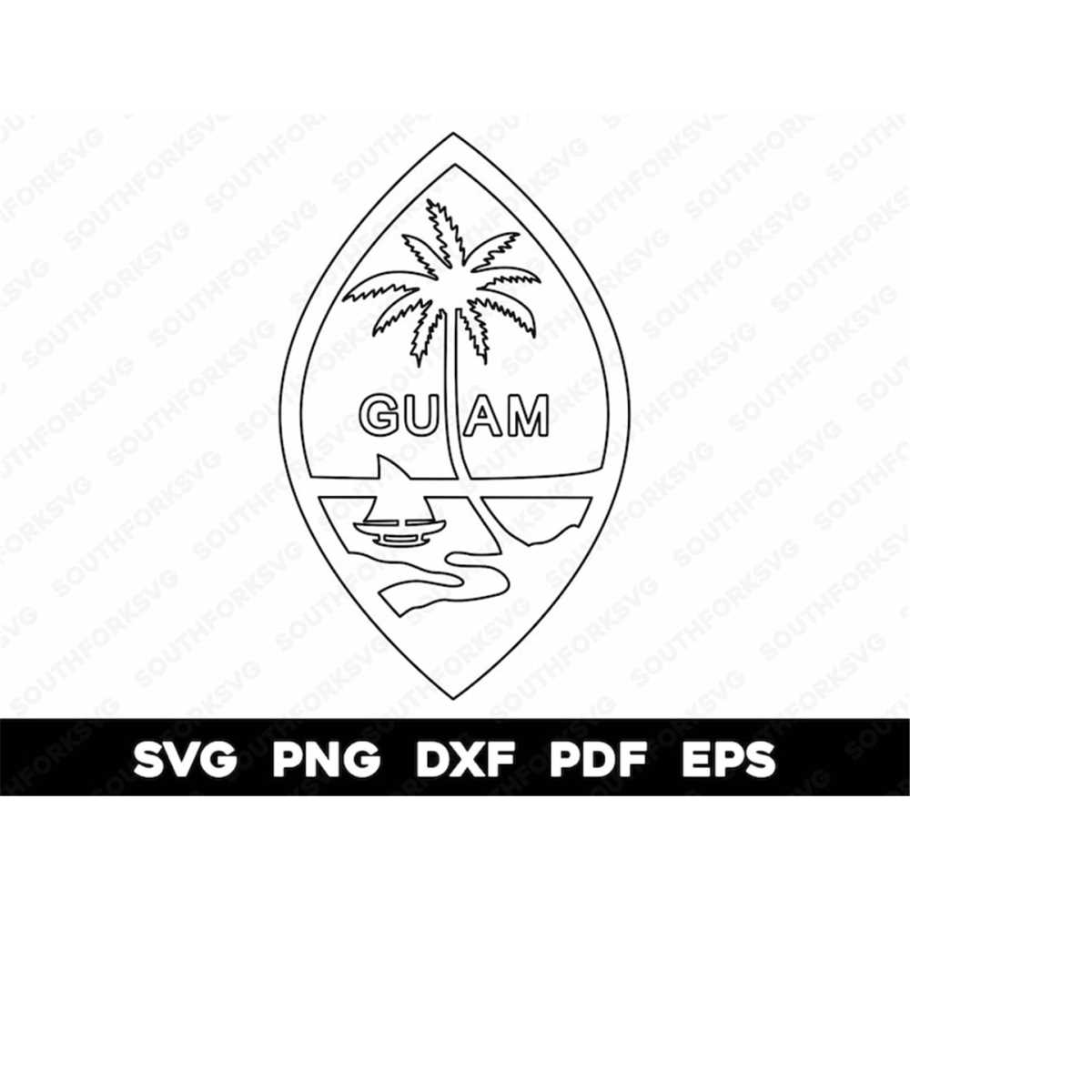 Guam Flag Center Crest Transparent Outline | svg png dxf eps | Inspire ...