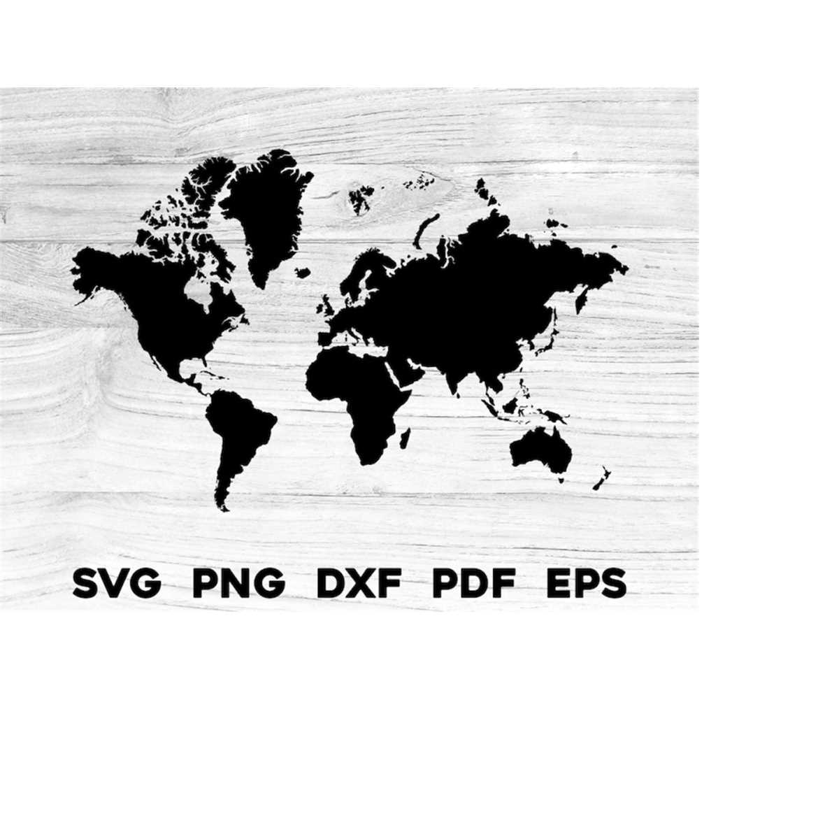 World Map Silhouette Shapes Countries Continents svg png dxf | Inspire ...