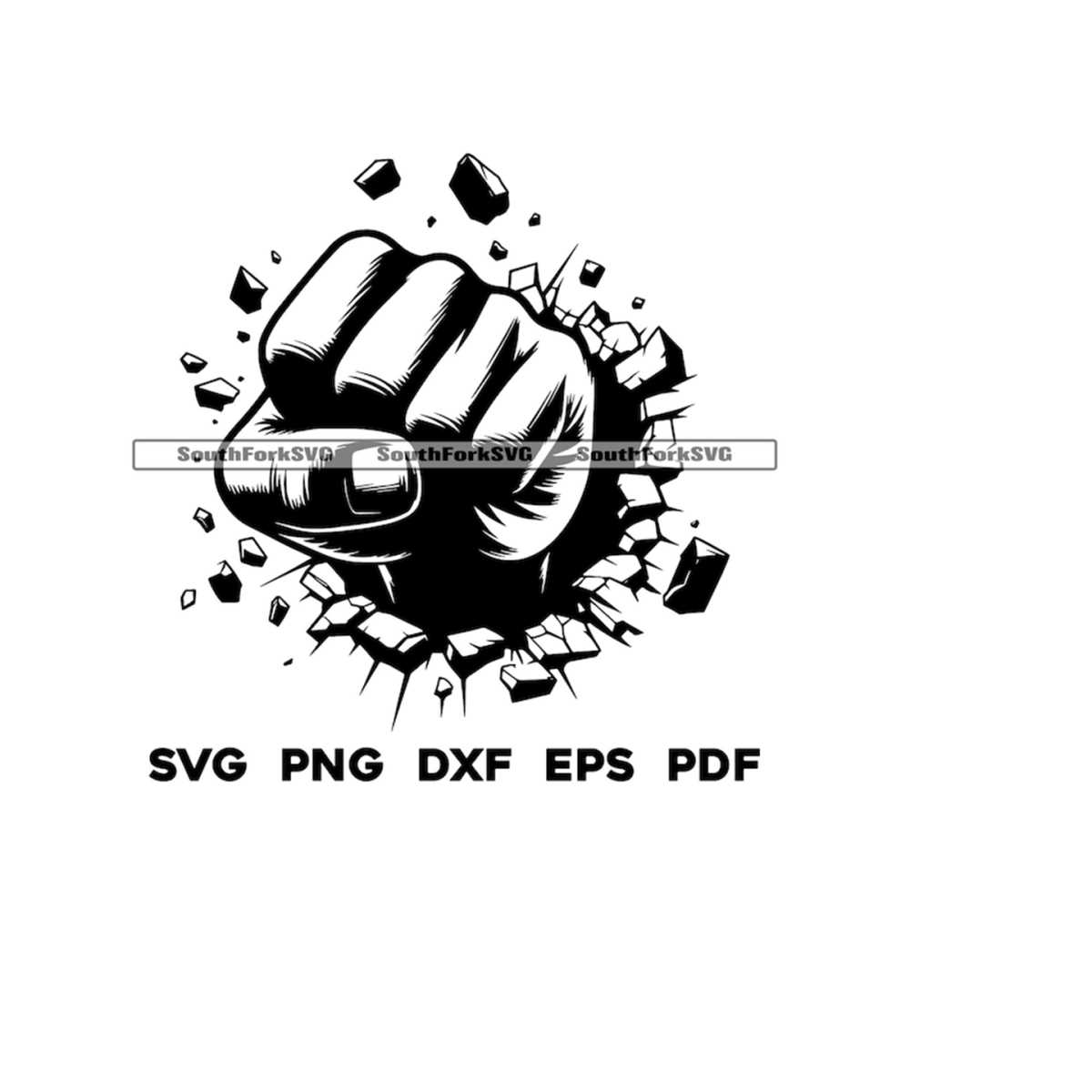 Fist Punching Hole in Wall Design | svg png dxf eps pdf | ve | Inspire ...