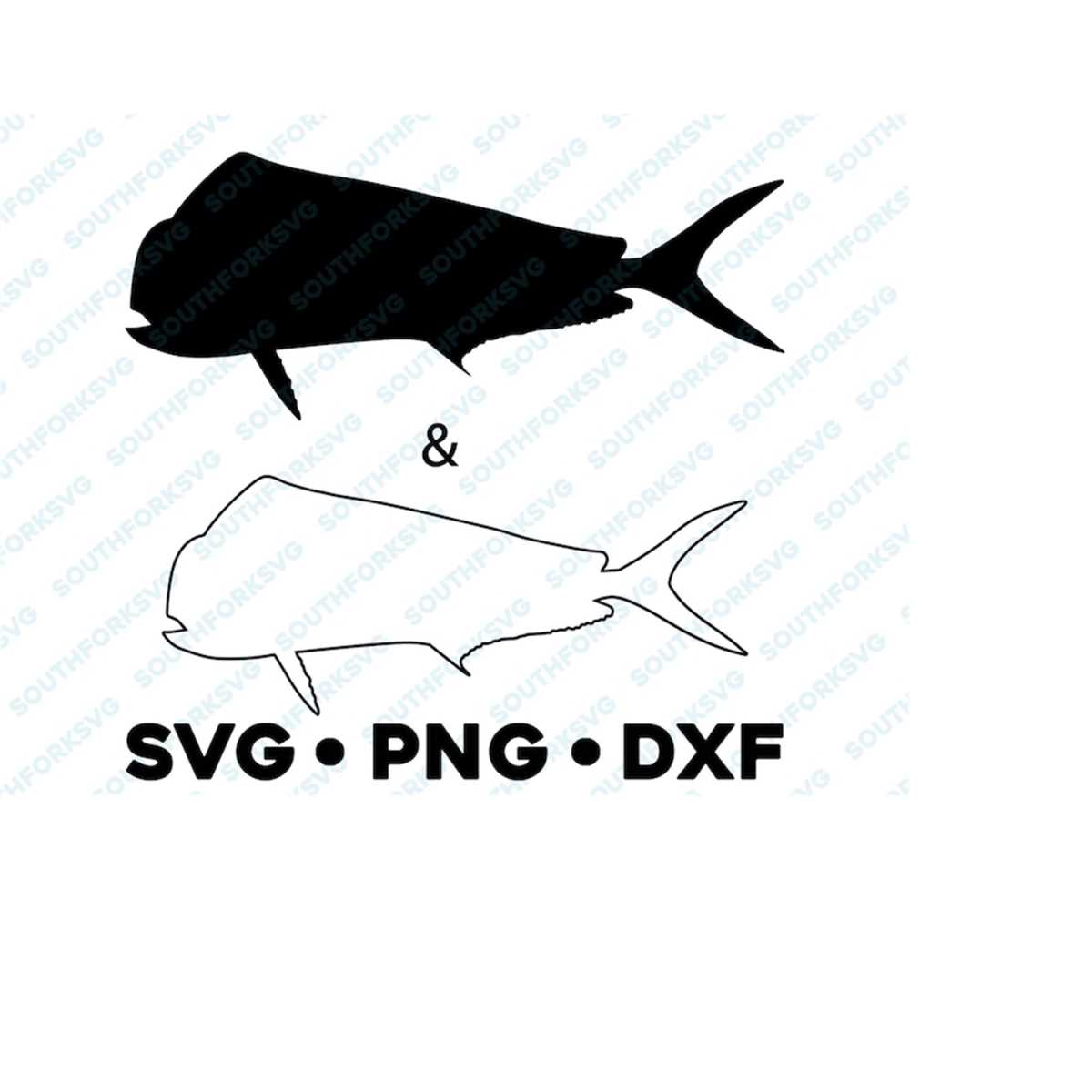Mahi-Mahi Dolphinfish SVG PNG DXF vector transparent graphic - Inspire ...
