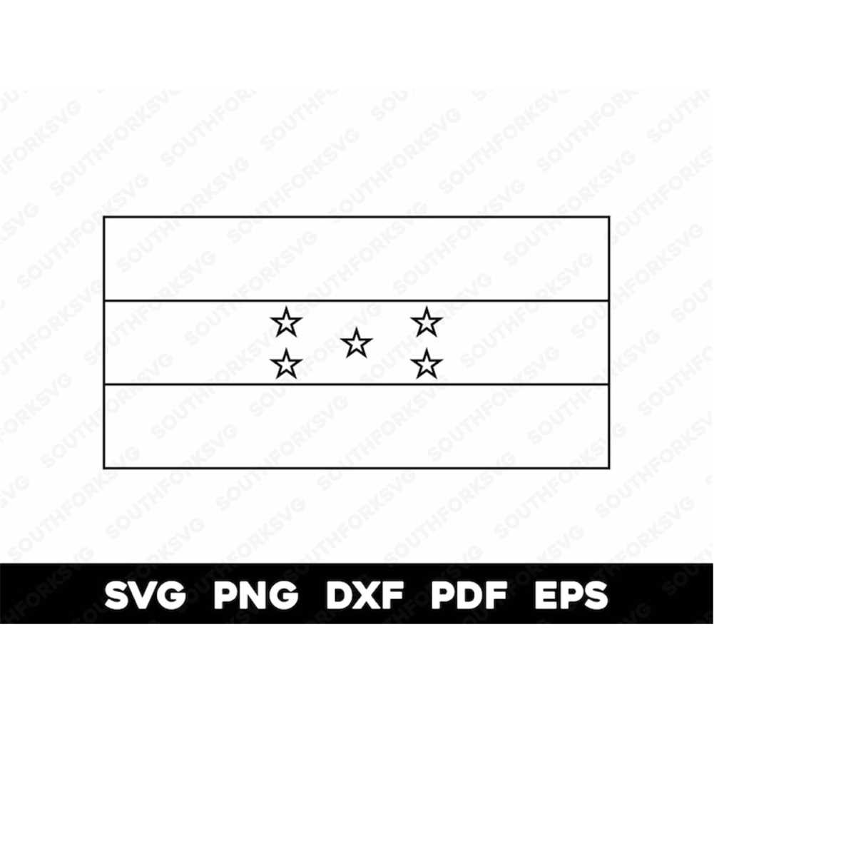 Honduras Honduran Flag Transparent Outline | svg png dxf eps | Inspire ...
