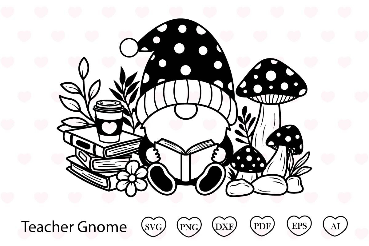 Back to School Gnomes Svg, Gnomes Outline Cut Files, Teacher | Inspire ...