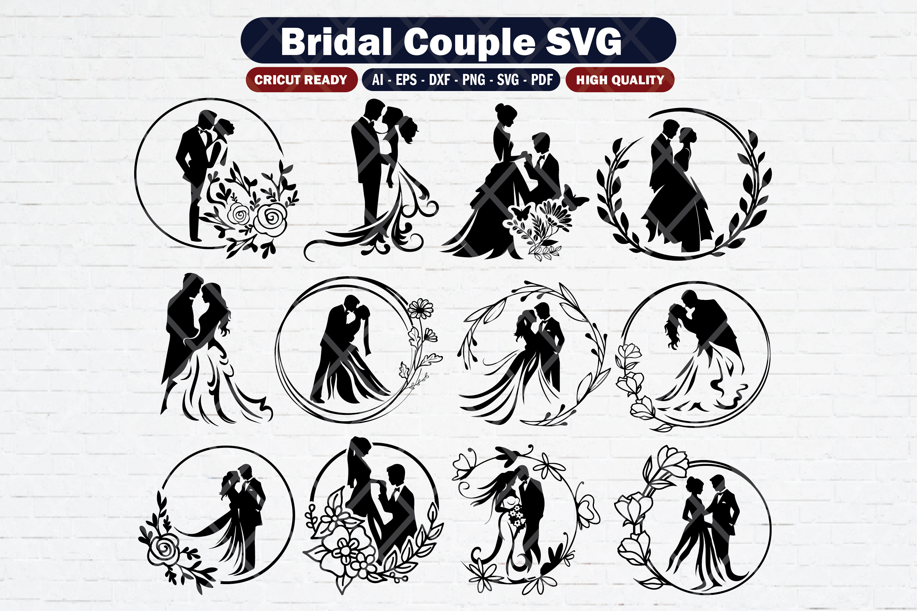 Wedding SVG Bundle, Bride and Groom SVG, Husband Wife Svg, E | Inspire ...
