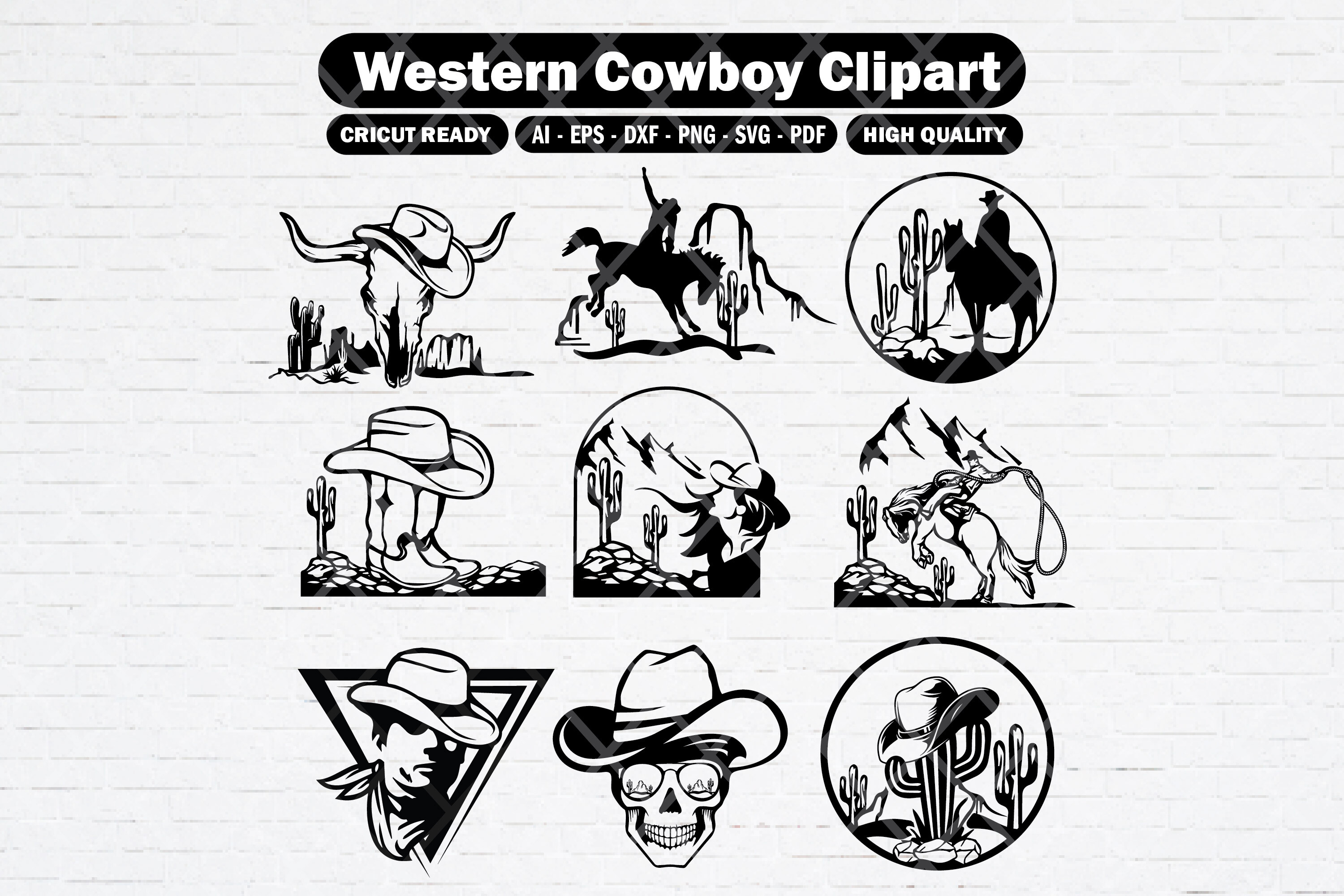 Cowboy Clipart, Wild west Cowboy, Printable W clipart, High | Inspire ...