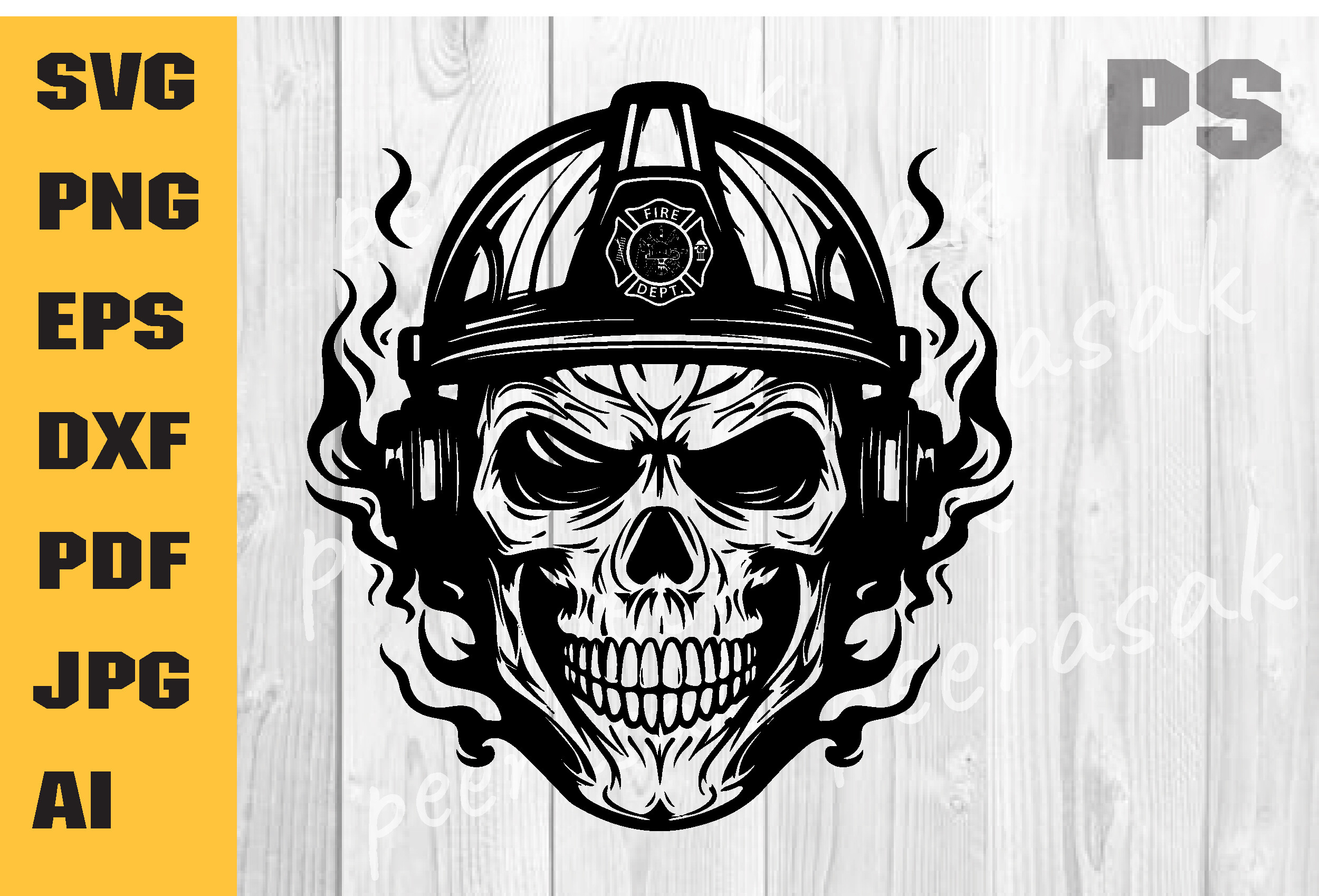FireFighter Skull Svg, FireFighter Svg, Firemen Svg, Skull S | Inspire ...