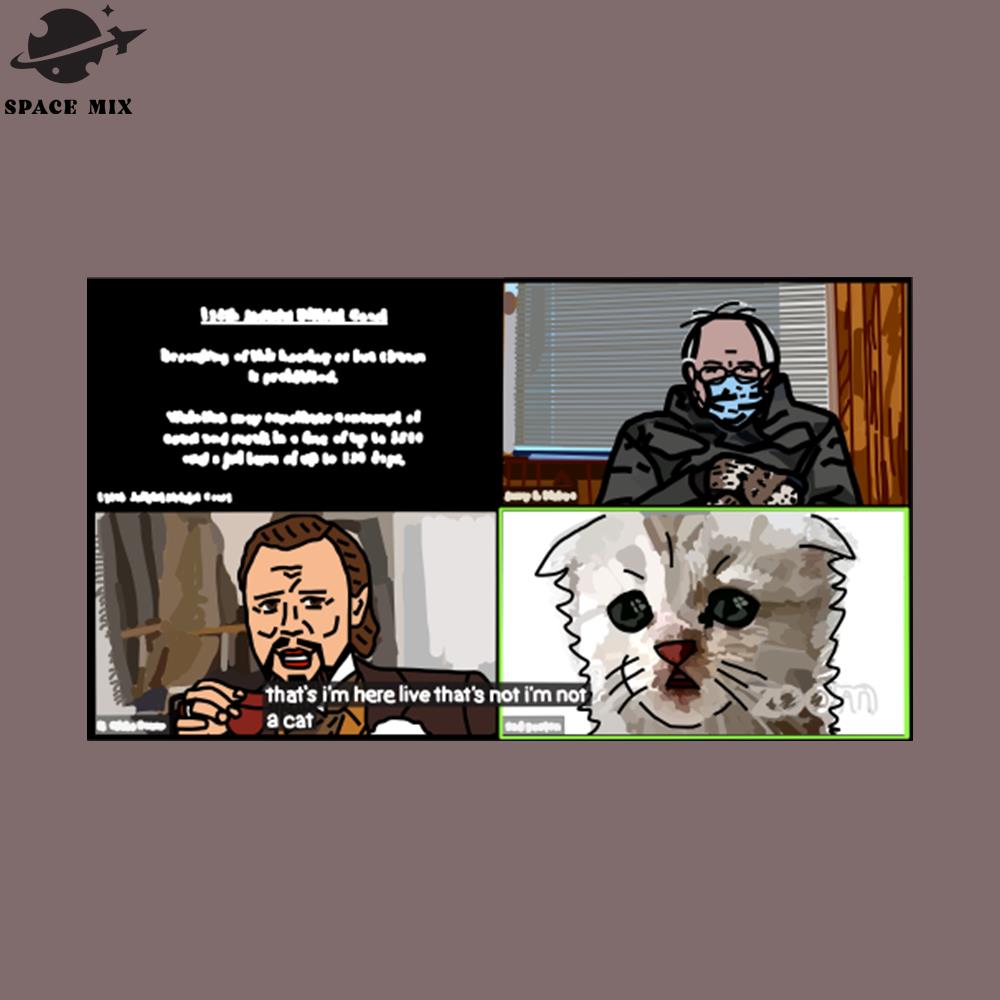 Cat Lawyer on Zoom Call and Bernie Sanders Memes PNG Design | Inspire ...