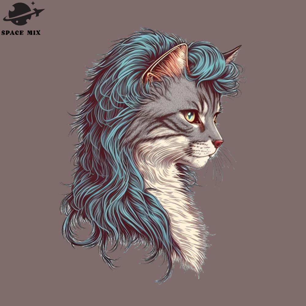 80s Cat With Mullet PNG Design | Inspire Uplift