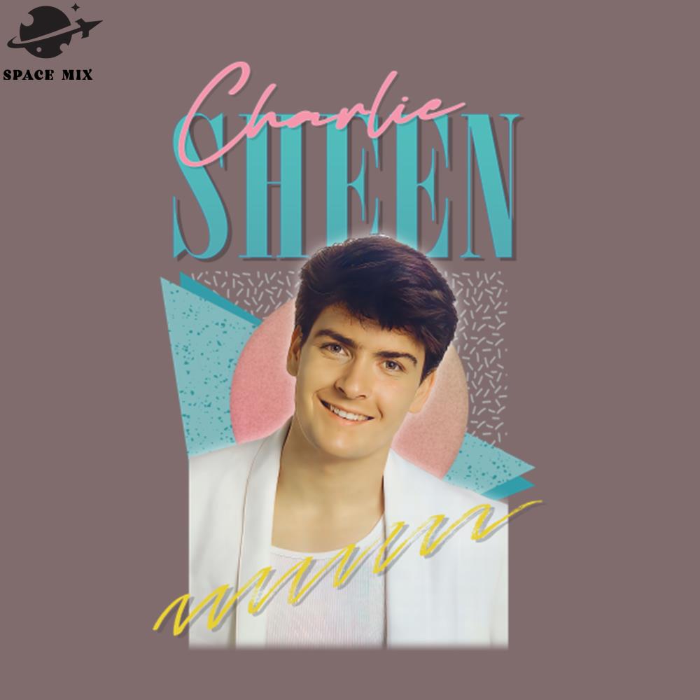Charlie Sheen 80s Aesthetic PNG Design - Inspire Uplift