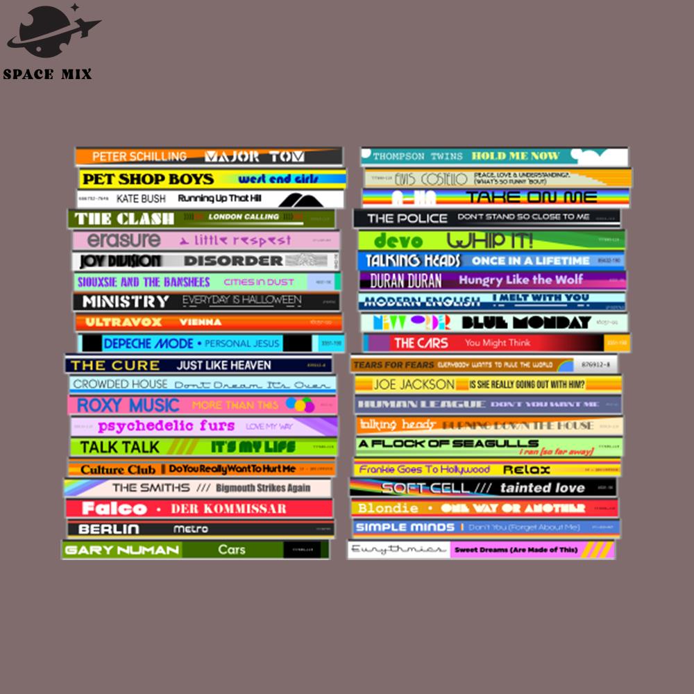 80s ew Wave Singles Retro CD Collection PNG Design | Inspire Uplift