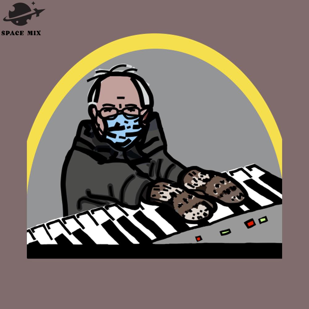 Bernie Sanders Wearing Mittens Makes Music Memes PNG Design | Inspire ...