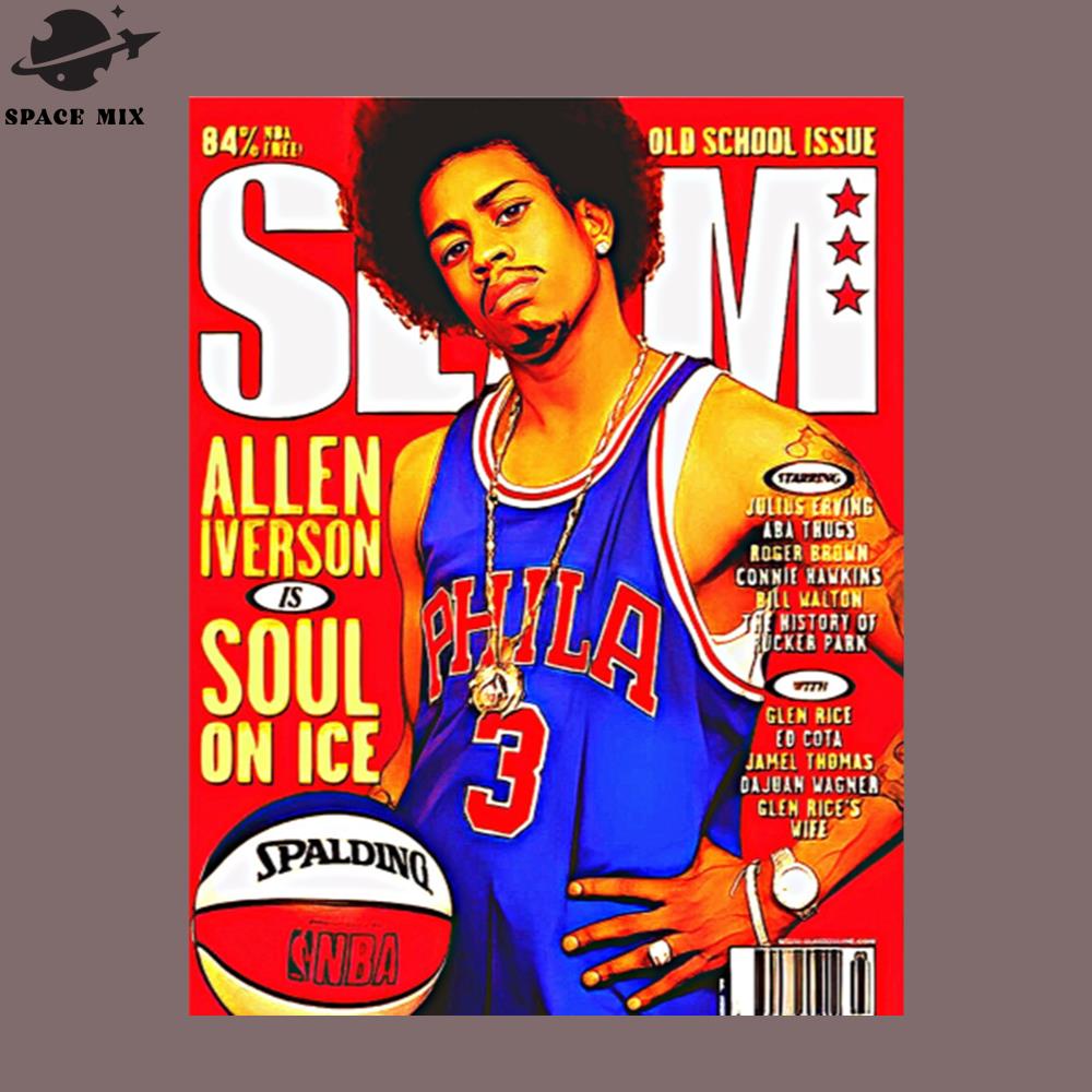 Allen Iverson Slam Cover PNG Design | Inspire Uplift