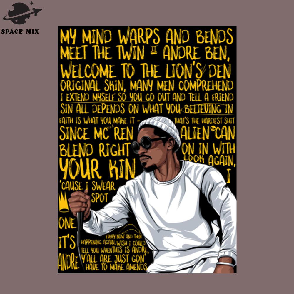 Andre 3000 The twin PNG Design | Inspire Uplift