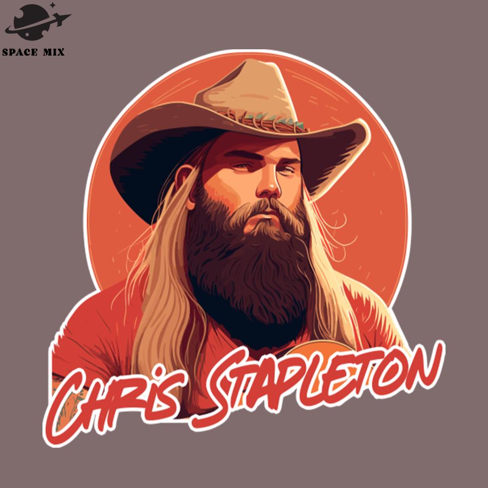 Chris Stapleton Retro Style Fan Artwork PNG Design | Inspire Uplift