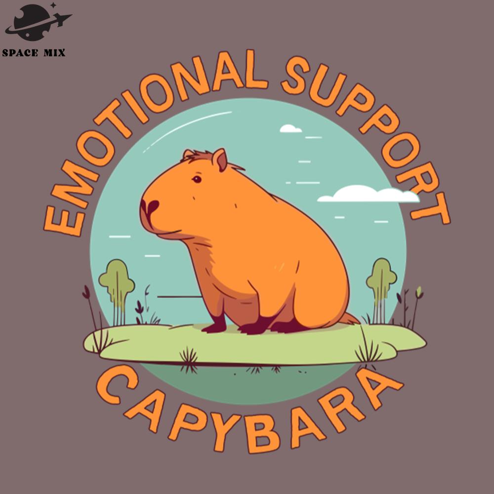 Emotional Support Capybara PNG Design | Inspire Uplift