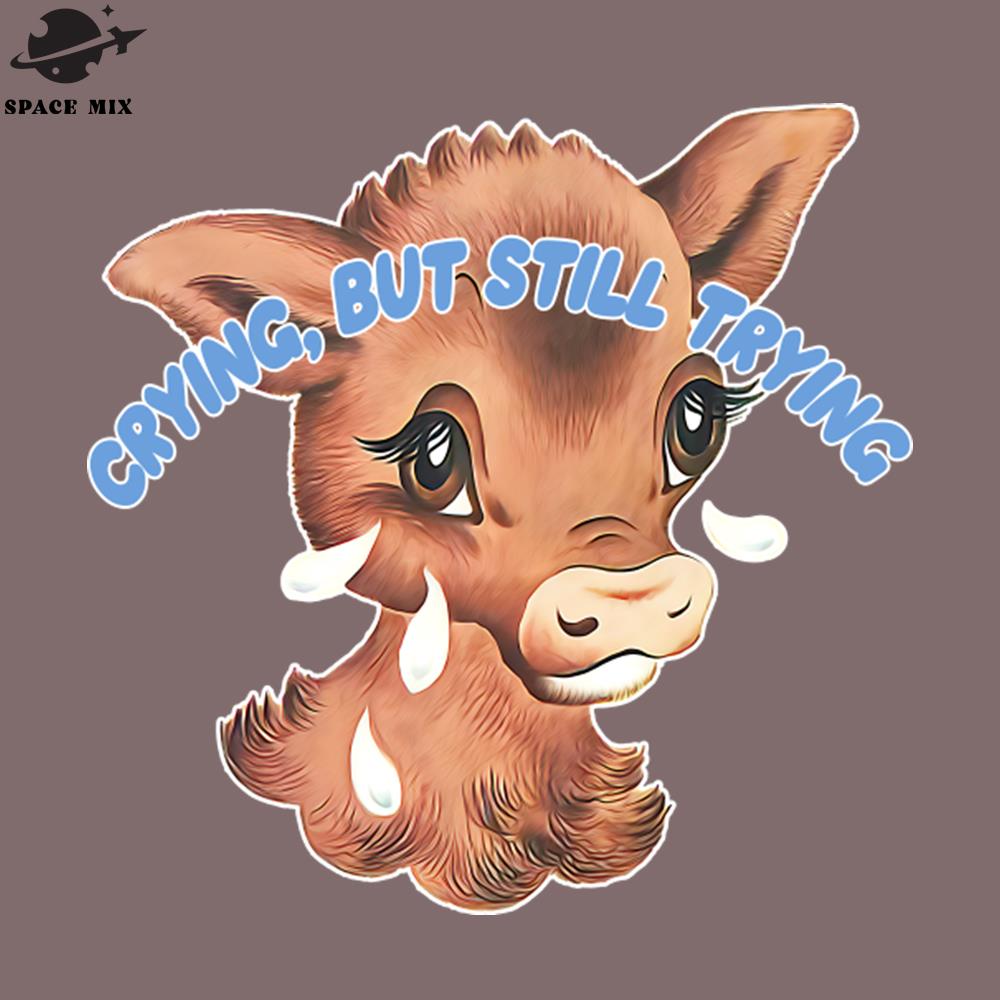 Crying But Still Trying PNG Design - Inspire Uplift