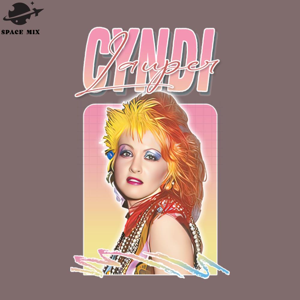 Cyndi Lauper Original 80s Vintage Style PNG Design | Inspire Uplift