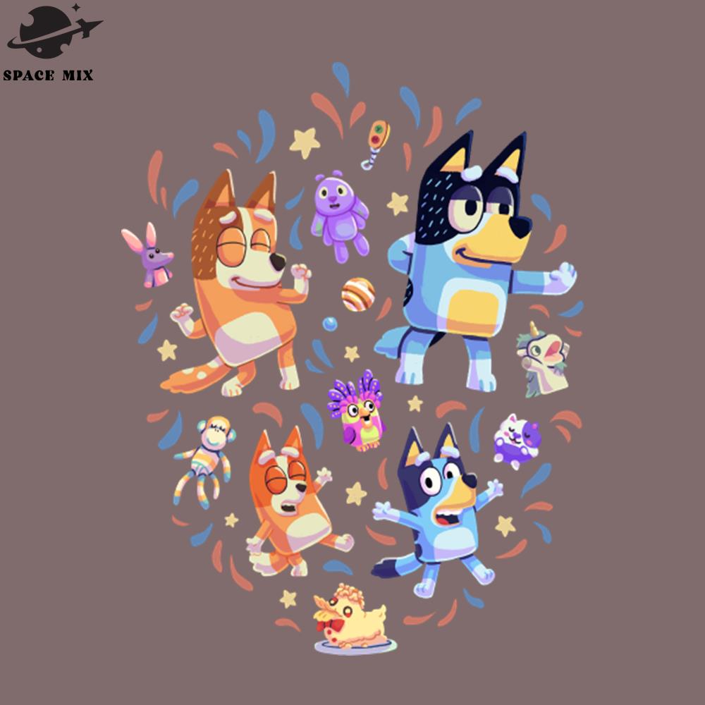 Dance Mode Bluey Bingo Bandit Chilli PNG Design | Inspire Uplift