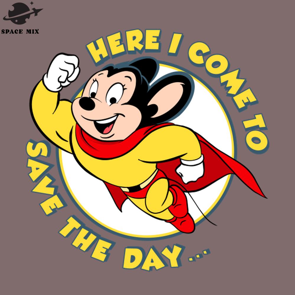 here i come to save the day mighty mouse PNG Design | Inspire Uplift