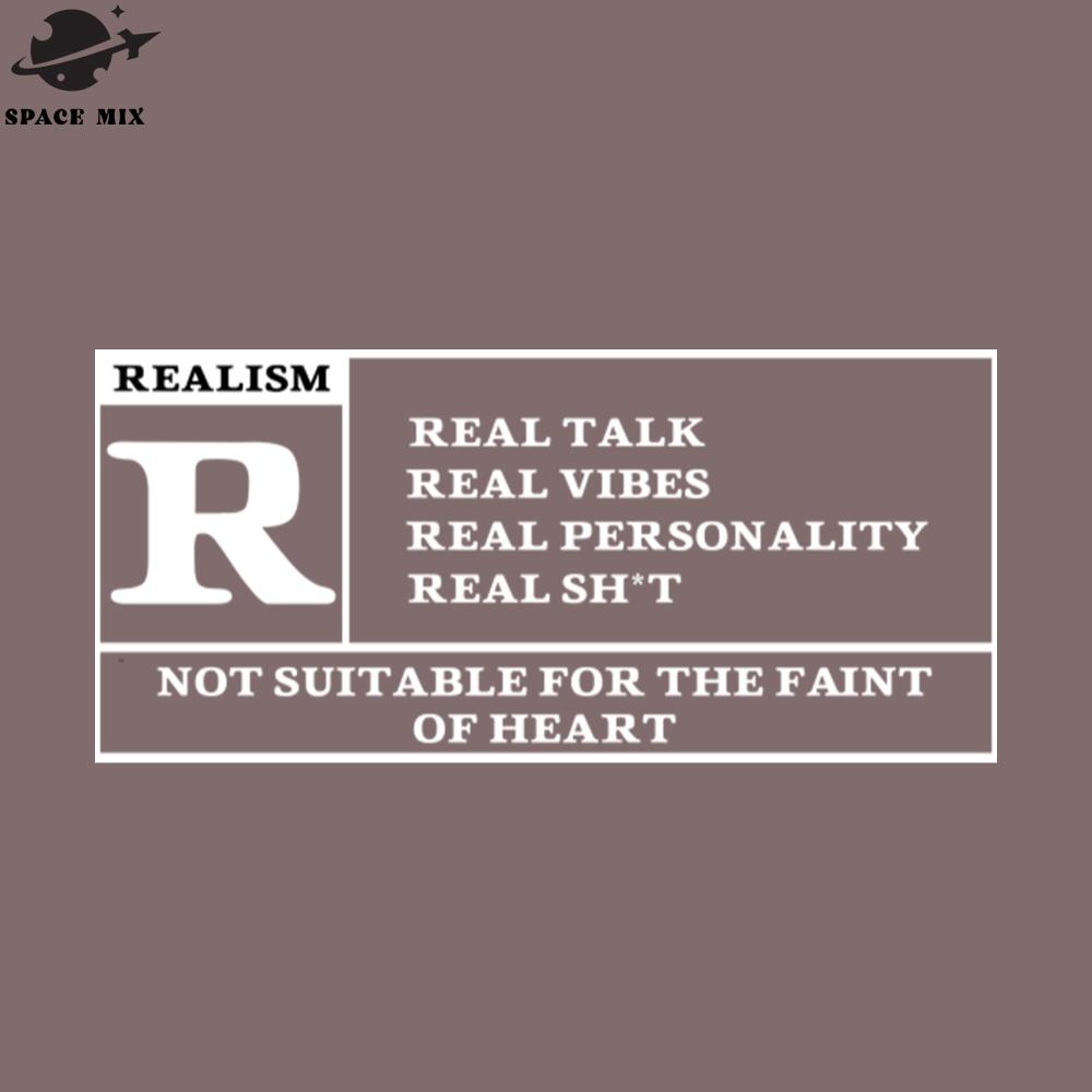 Rated R for Realism BlackWhite PNG Design | Inspire Uplift