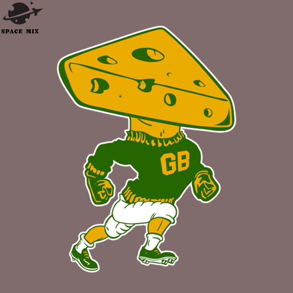 reen Bay Retro Mascot Cheese Head Man PNG Design | Inspire Uplift