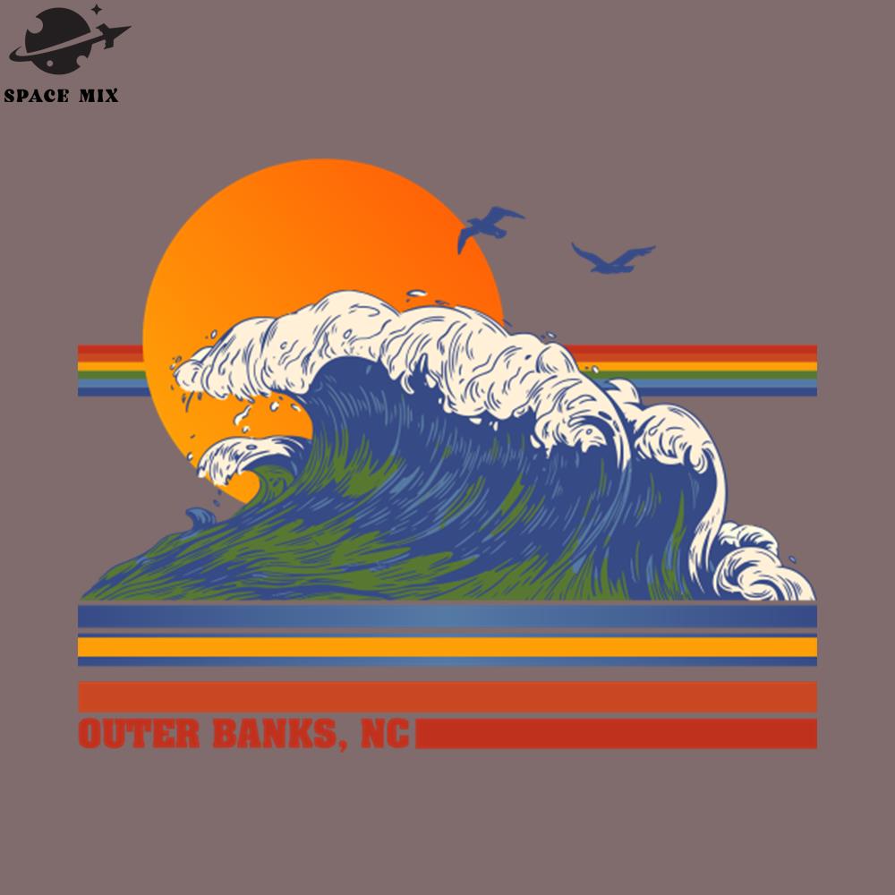 Retro Outer Banks C 70s Style Tourist Souvenir PNG Design | Inspire Uplift