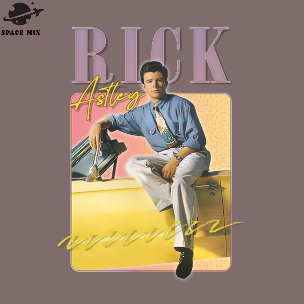 Rick Astley 80s Vibin Aesthetic Design PNG Design | Inspire Uplift