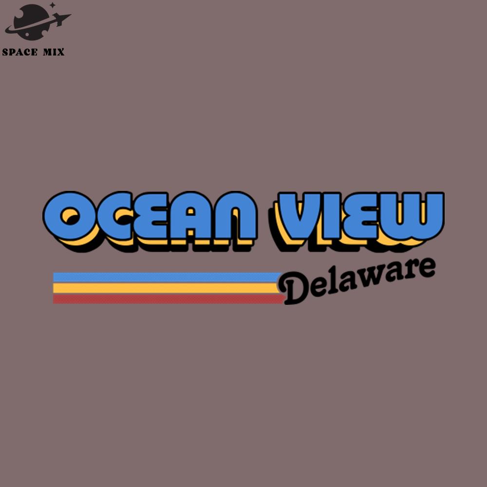 Ocean View Delaware Retro Styled PNG Design | Inspire Uplift