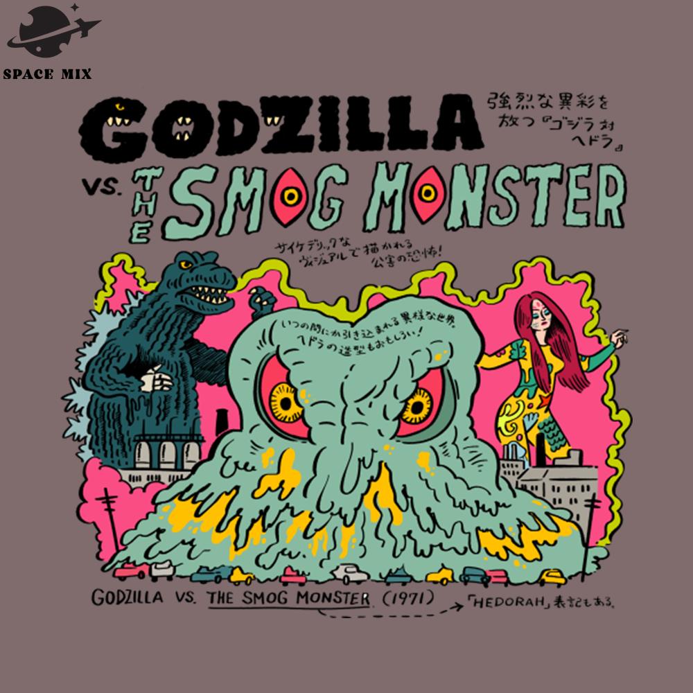 odzilla Vs The Smog Monster PNG Design | Inspire Uplift