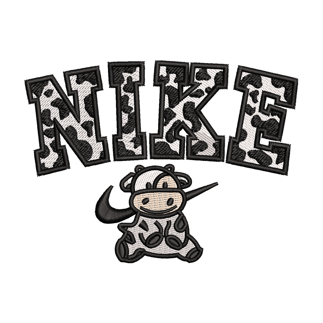 Dairy cow x nike embroidery design, Cow embroidery, Nike des | Inspire ...