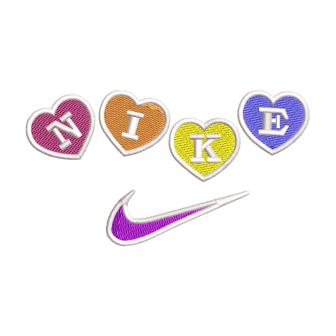 Nike heart embroidery design, Logo embroidery, Nike design, | Inspire ...