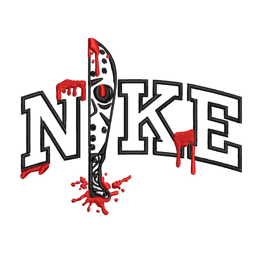 Nike Jason Voorhees Embroidery design, Horror Embroidery, ni | Inspire ...