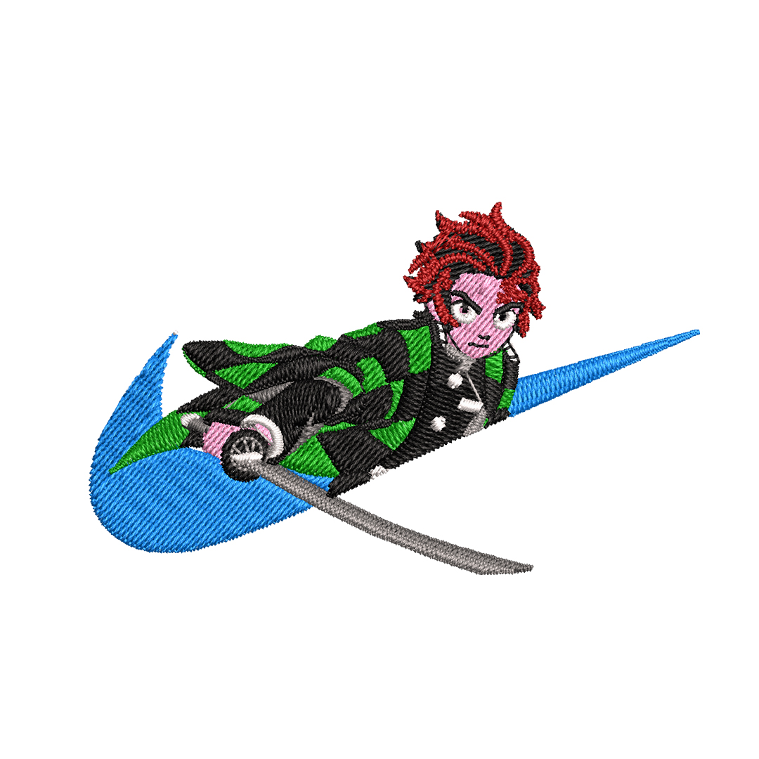 Tanjiro sword Nike embroidery design, Kimetsu no Yaiba embro | Inspire ...
