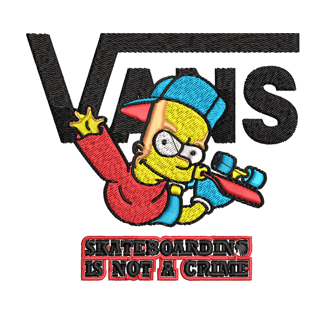 Bart Simpson Vans Embroidery design, Simpson Embroidery, car | Inspire ...