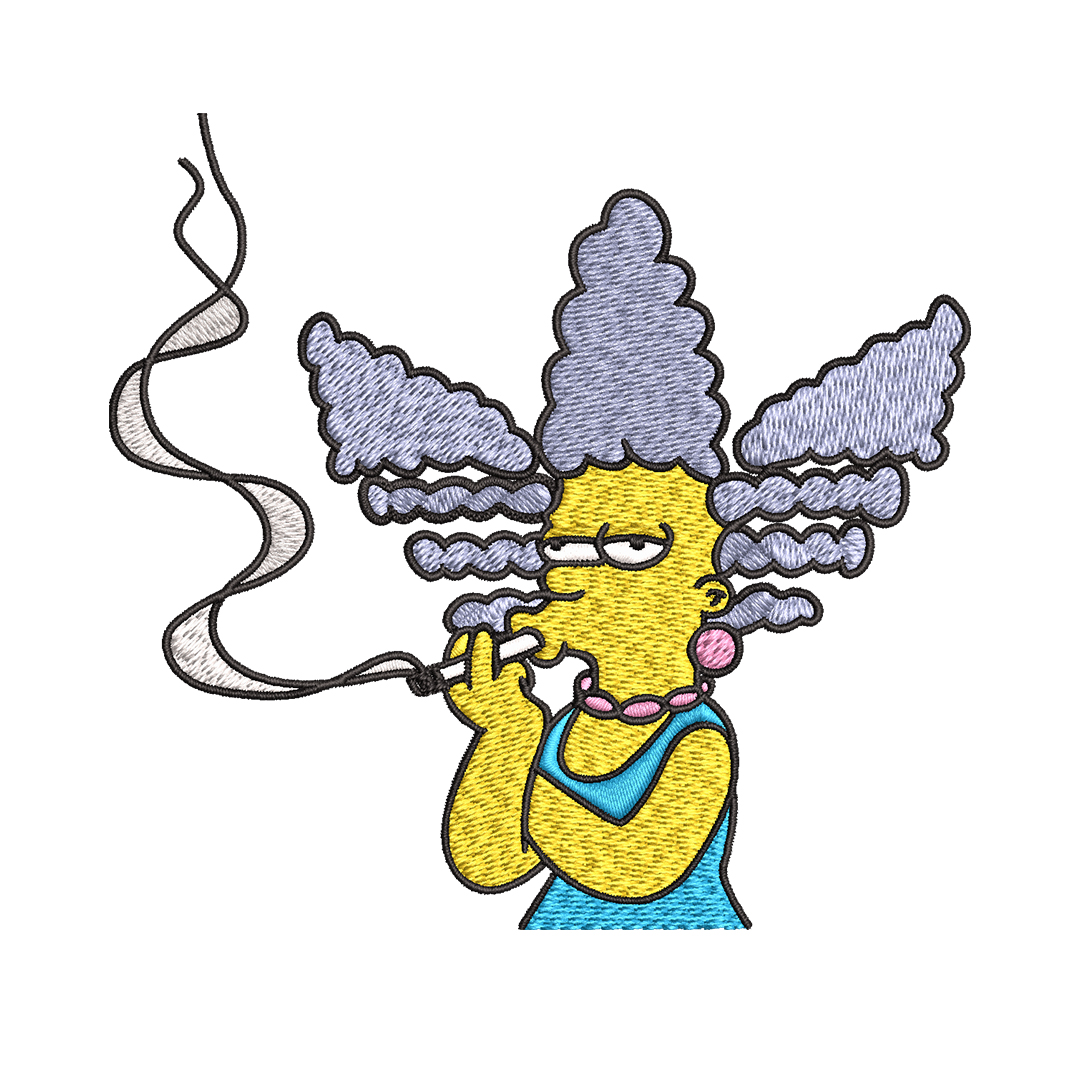 Marge Simpson Smoking Embroidery design, Marge Simpson Embro | Inspire ...