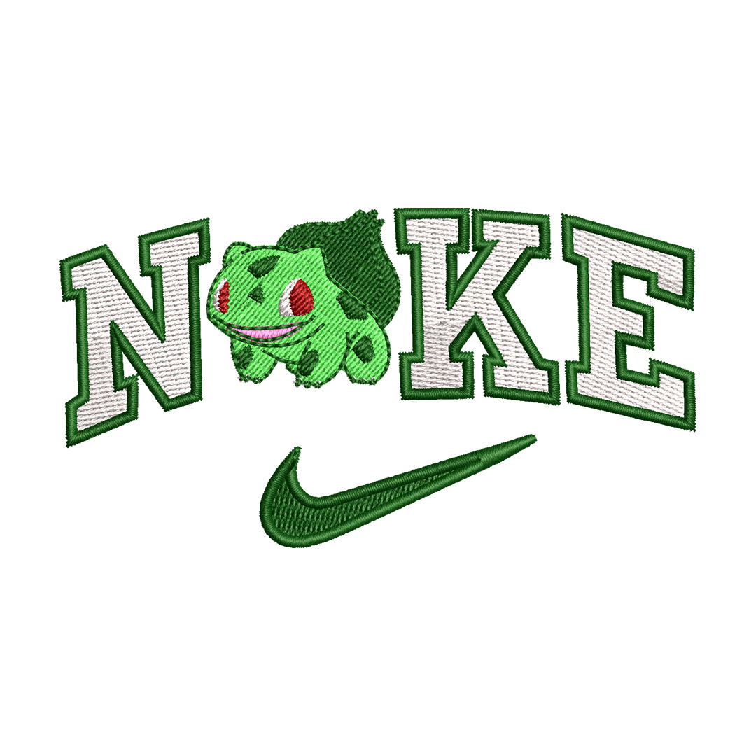 Nike bulbasaur embroidery design, Pokemon embroidery, Nike d | Inspire ...
