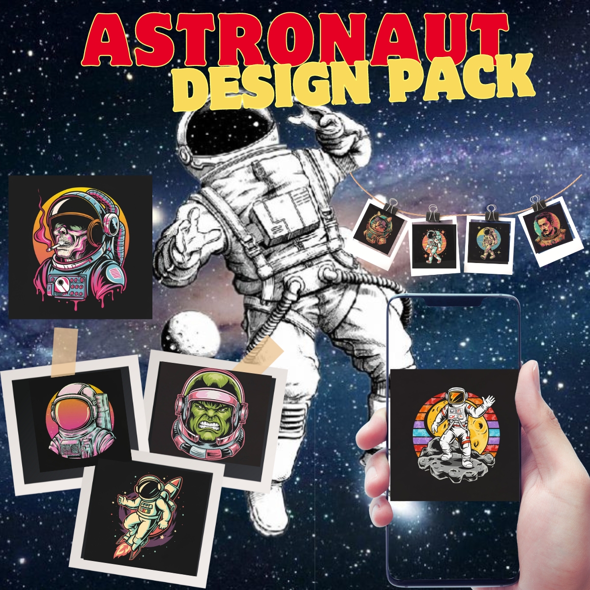 70 Astronaut svg Design|Astronaut stickers|Astronaut Bundle | Inspire ...