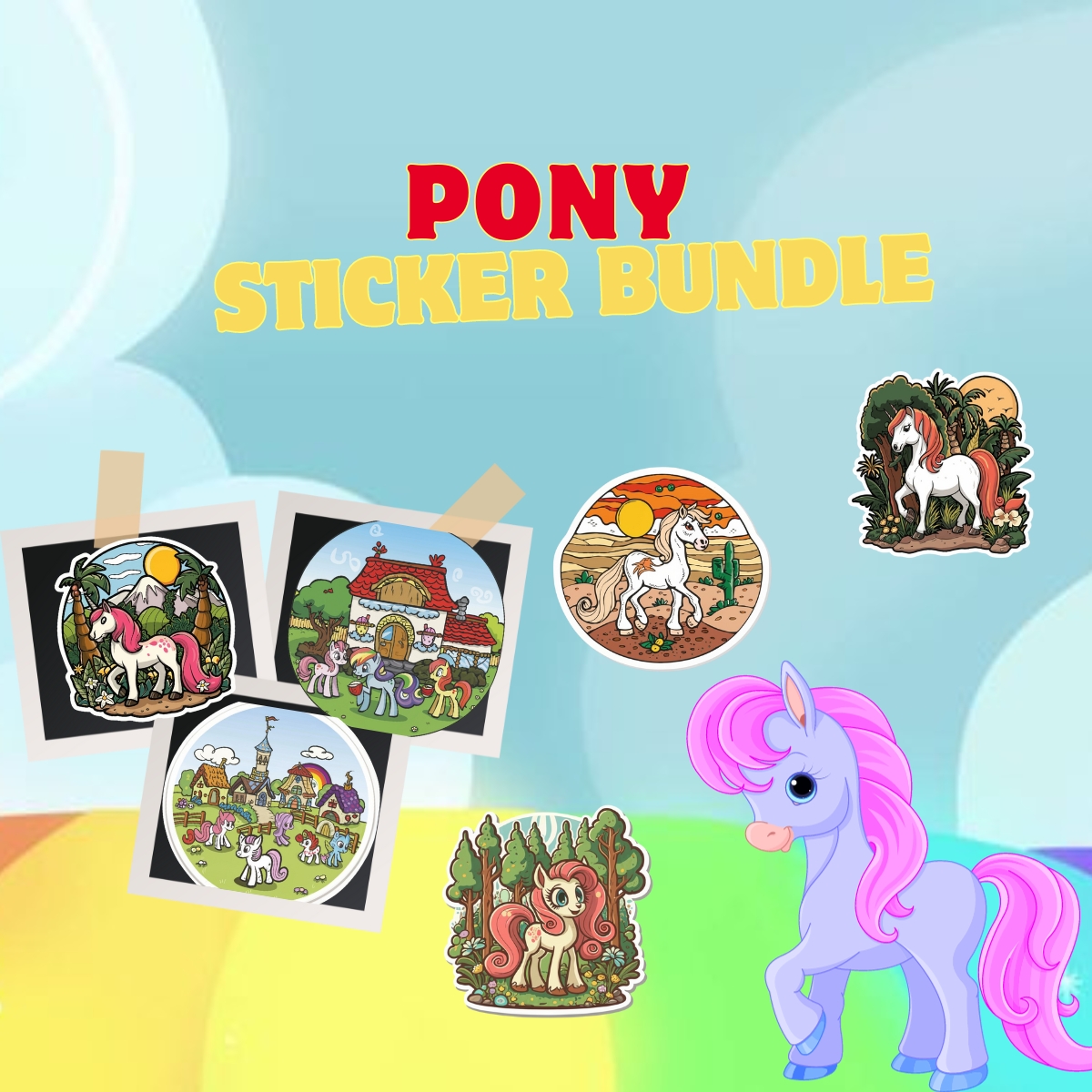 20 Pony sticker SVG|Pony SSvg Bundle|Little pony svg|Rainbow - Inspire ...